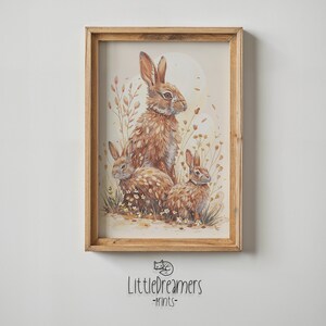 Bunny Family Print, Nursery Wall Art, Spring Easter Kids Posters ...