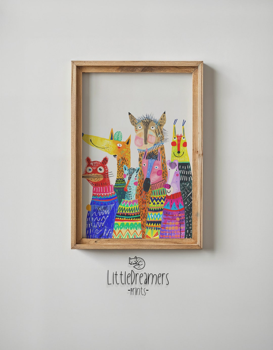 Colorful Animal Friends Nursery Wall Art, Child Room Decor, Kids ...