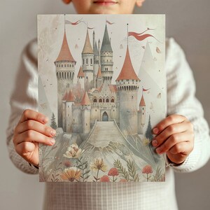 Enchanted Castle Print, Fairytale Nursery Wall Art, Kids Fantasy Poster ...