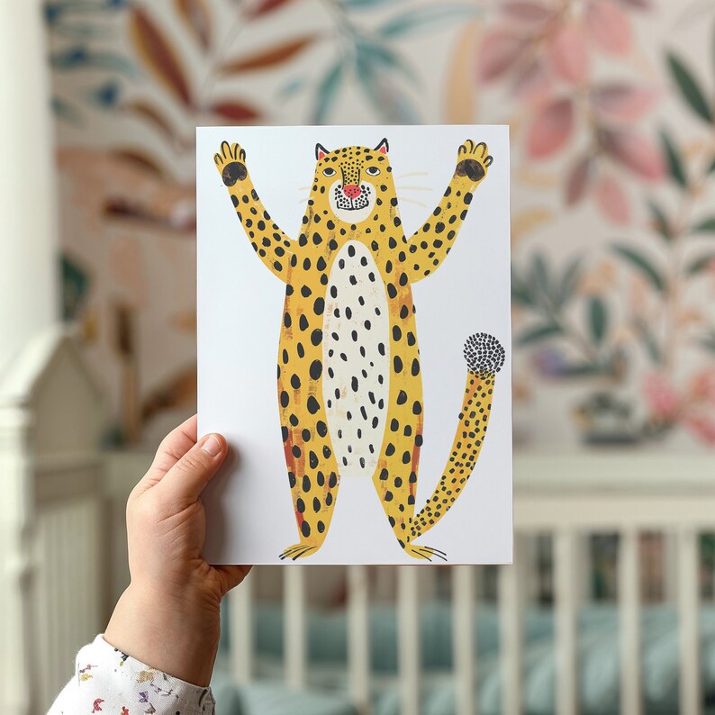 Jungle Cheetah Print, Safari Nursery Wall Art, Kids Room Decor, Animal ...