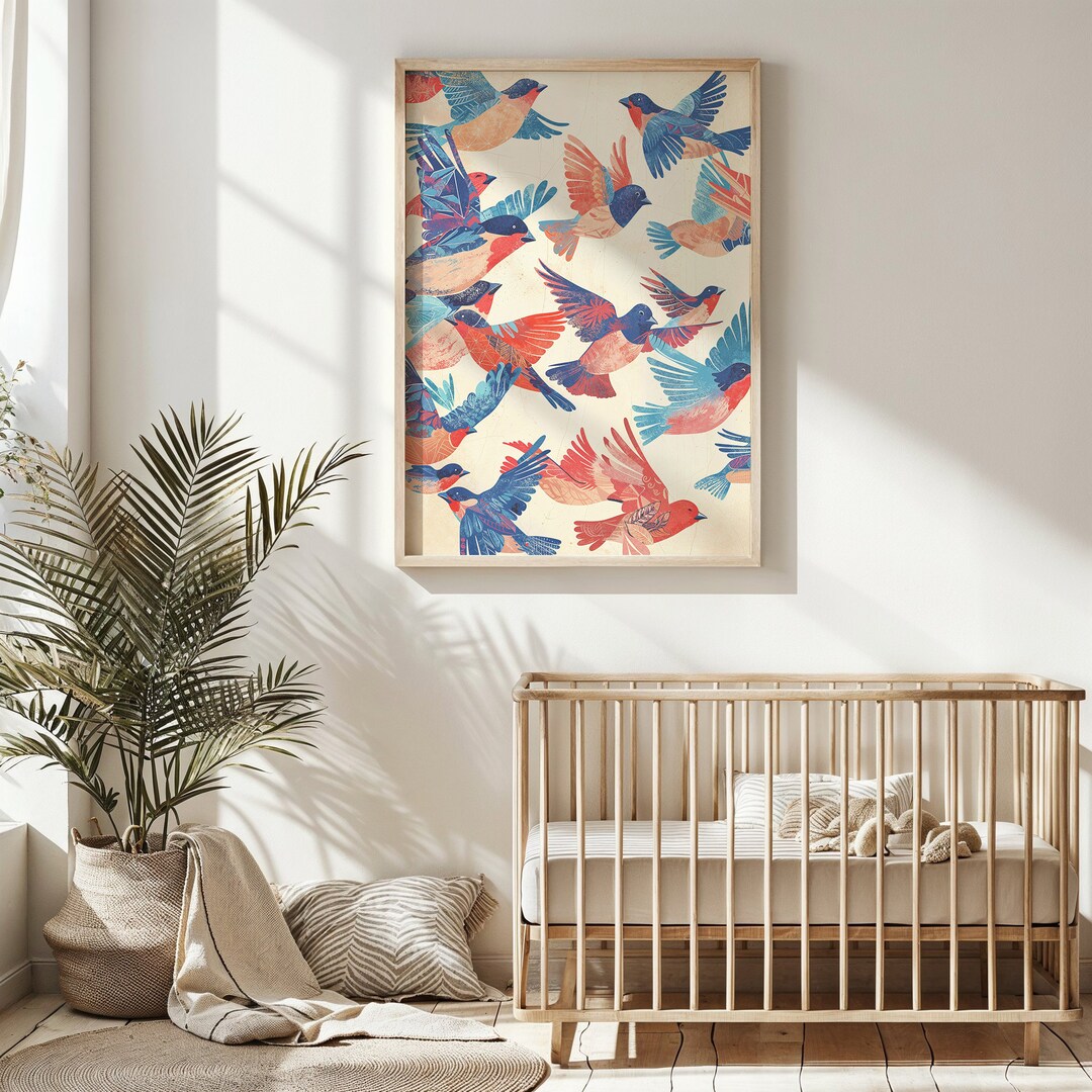 Bird Flock Art Print ~ Nursery Wall Art ~ Kids Posters Decor ...
