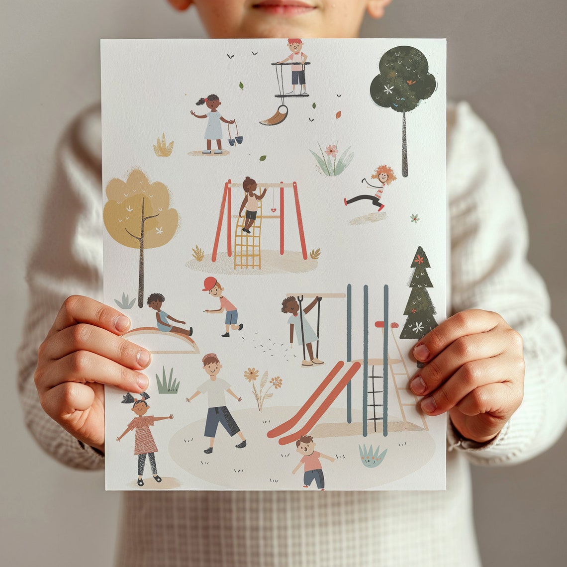 Playground Fun Printable, Nursery Wall Art, Children Playing Poster ...