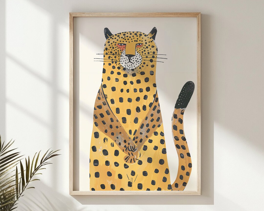 Cheerful Cheetah Print, Nursery Wall Art Kids Room Decor Animal Poster ...