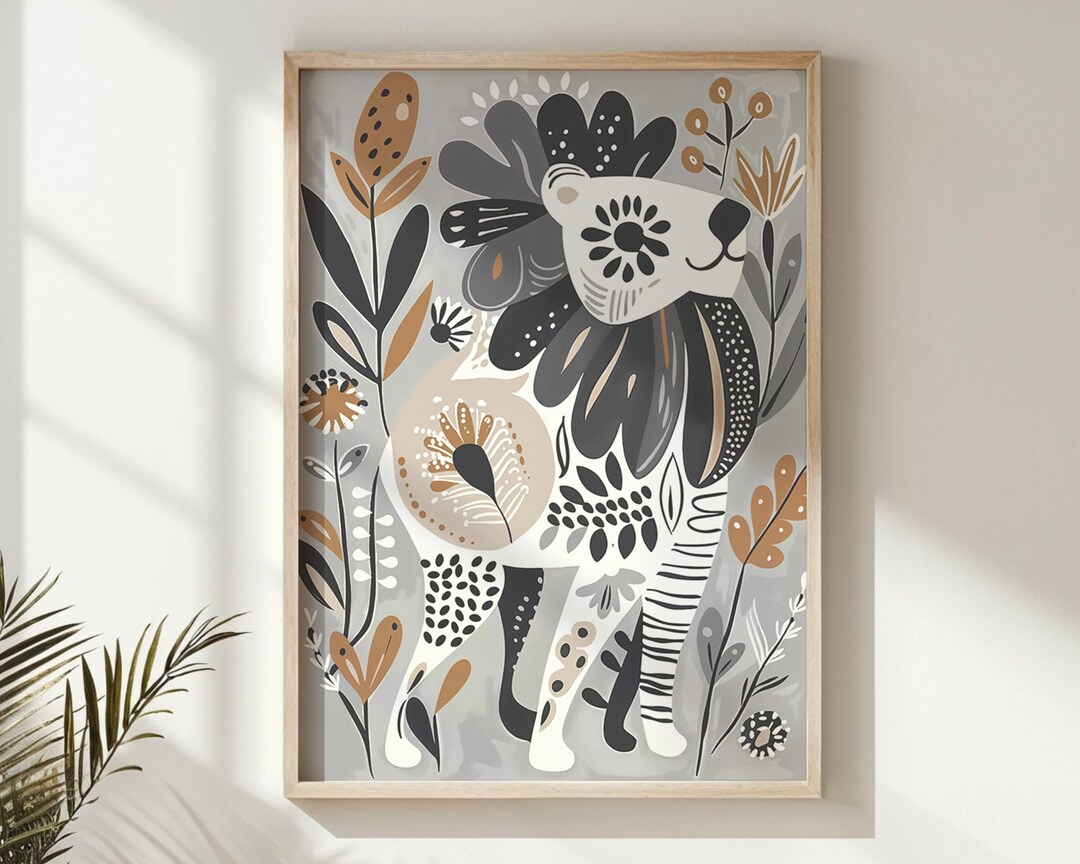 Whimsical Tiger Nursery Wall Art, Kids Room Poster, Printable Artwork ...