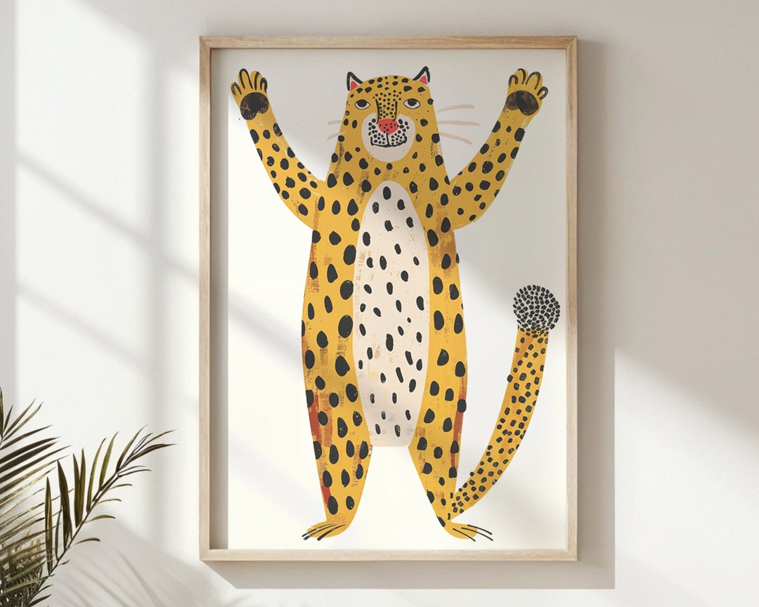 Jungle Cheetah Print, Safari Nursery Wall Art, Kids Room Decor, Animal ...