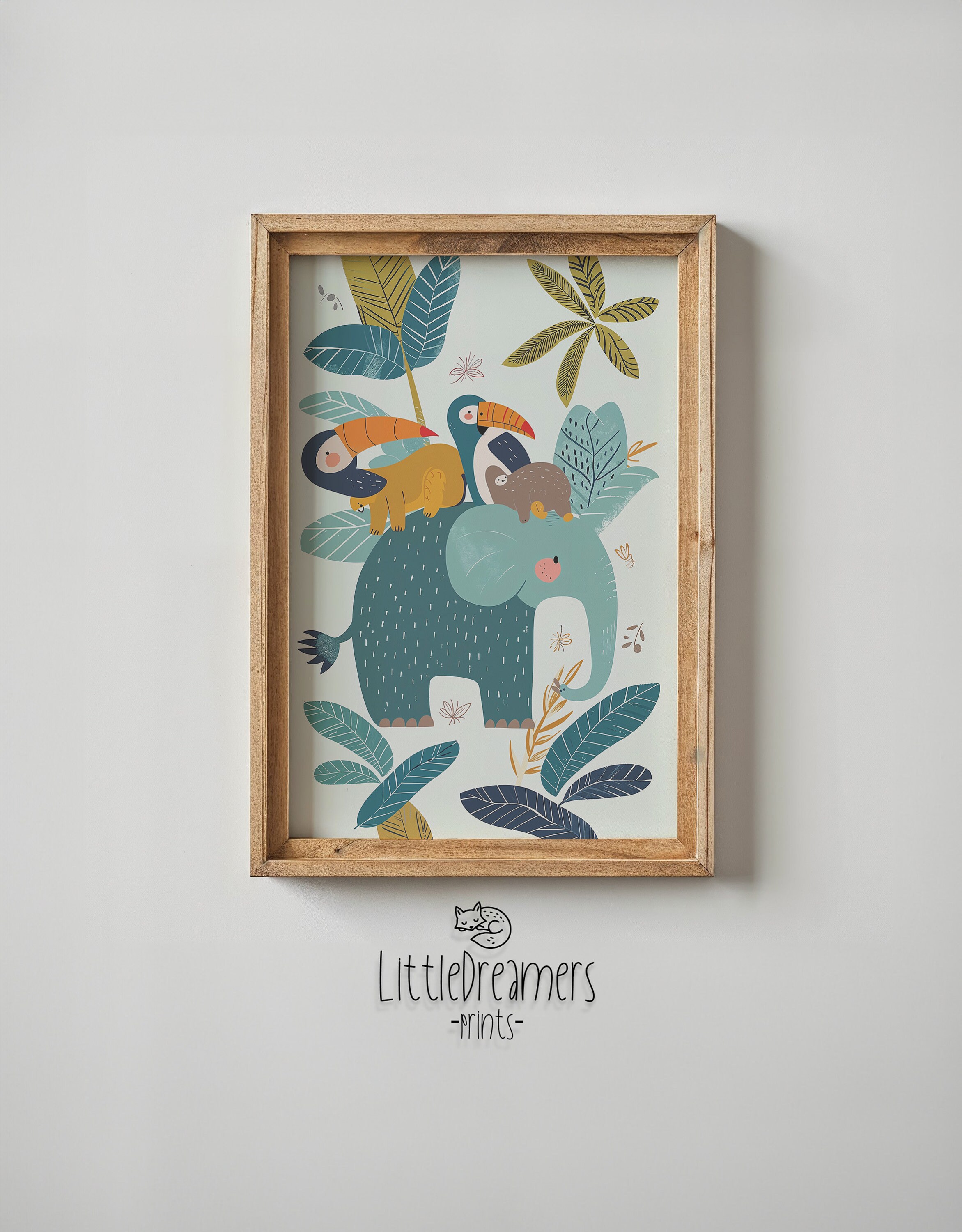 Jungle Animals Nursery Wall Art Kids Room Decor Posters Printable ...