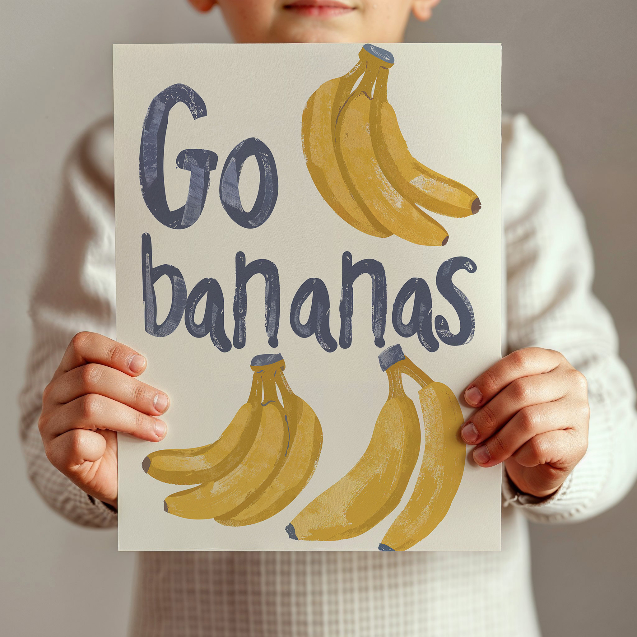 Banana Print Nursery Wall Art, Kids Fruit Poster Printable Digital ...