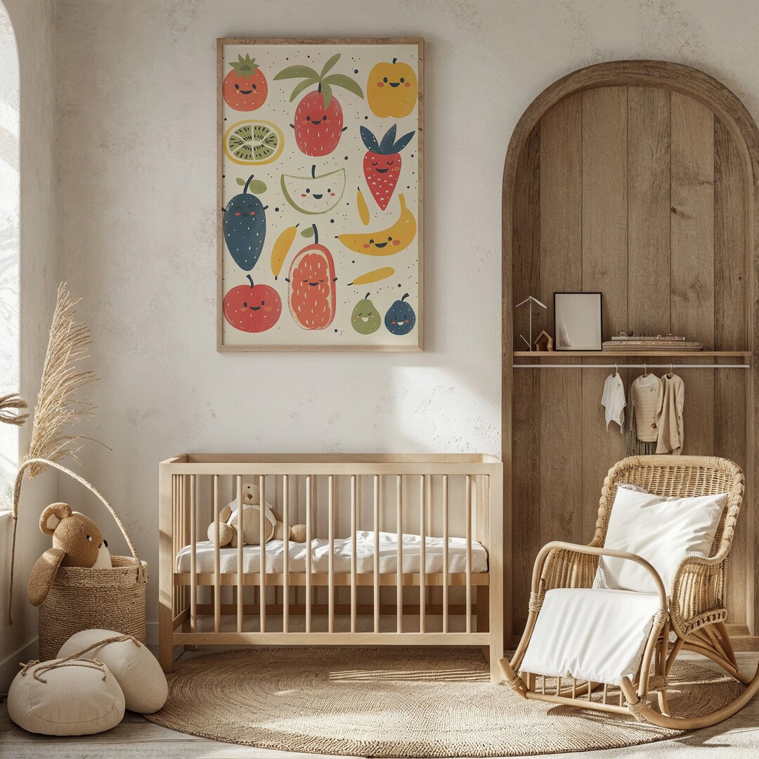 Fruit Characters Nursery Wall Art ~ Kids Playroom Decor Posters ...
