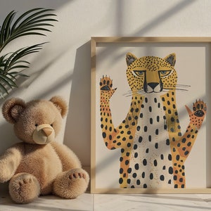 Cheetah Nursery Wall Art, Kids Safari Animal Poster, Printable Jungle ...
