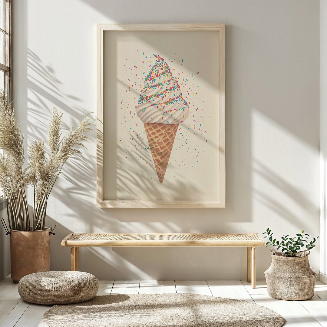 Ice Cream Cone Print ~ Nursery Wall Art ~ Kids Posters Decor ~ Sweet ...