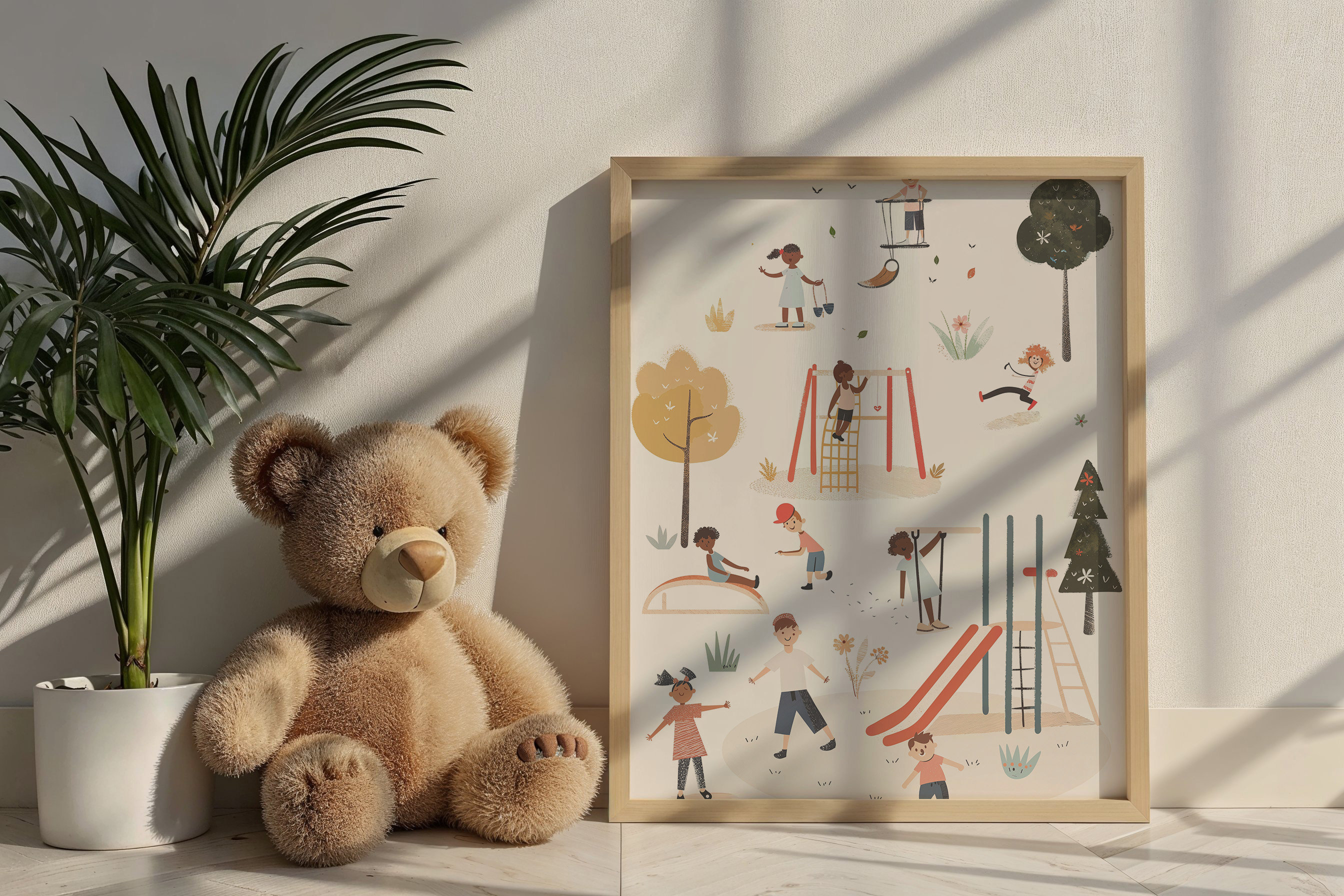 Playground Fun Printable, Nursery Wall Art, Children Playing Poster ...