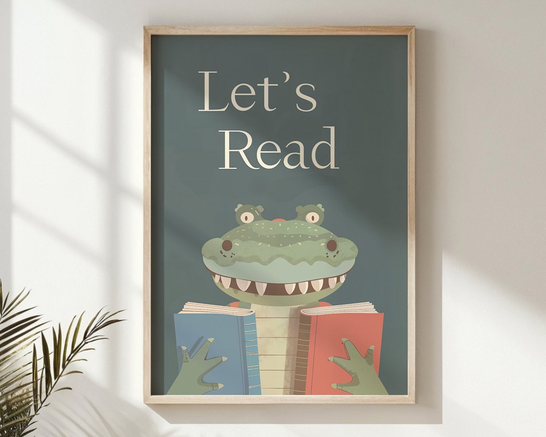 Educational Alligator Reading Printable, Nursery Wall Art, Kids Posters ...
