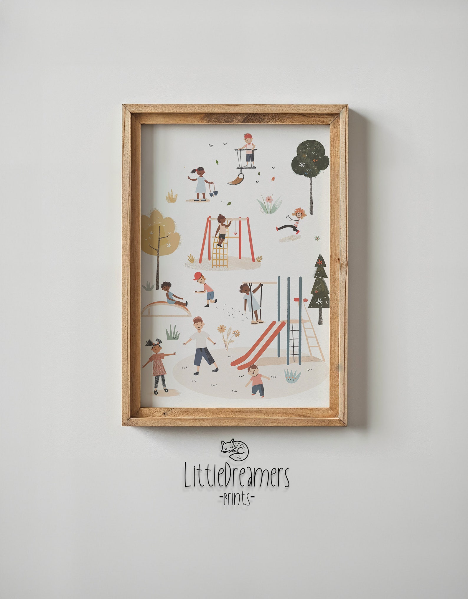 Playground Fun Printable, Nursery Wall Art, Children Playing Poster ...