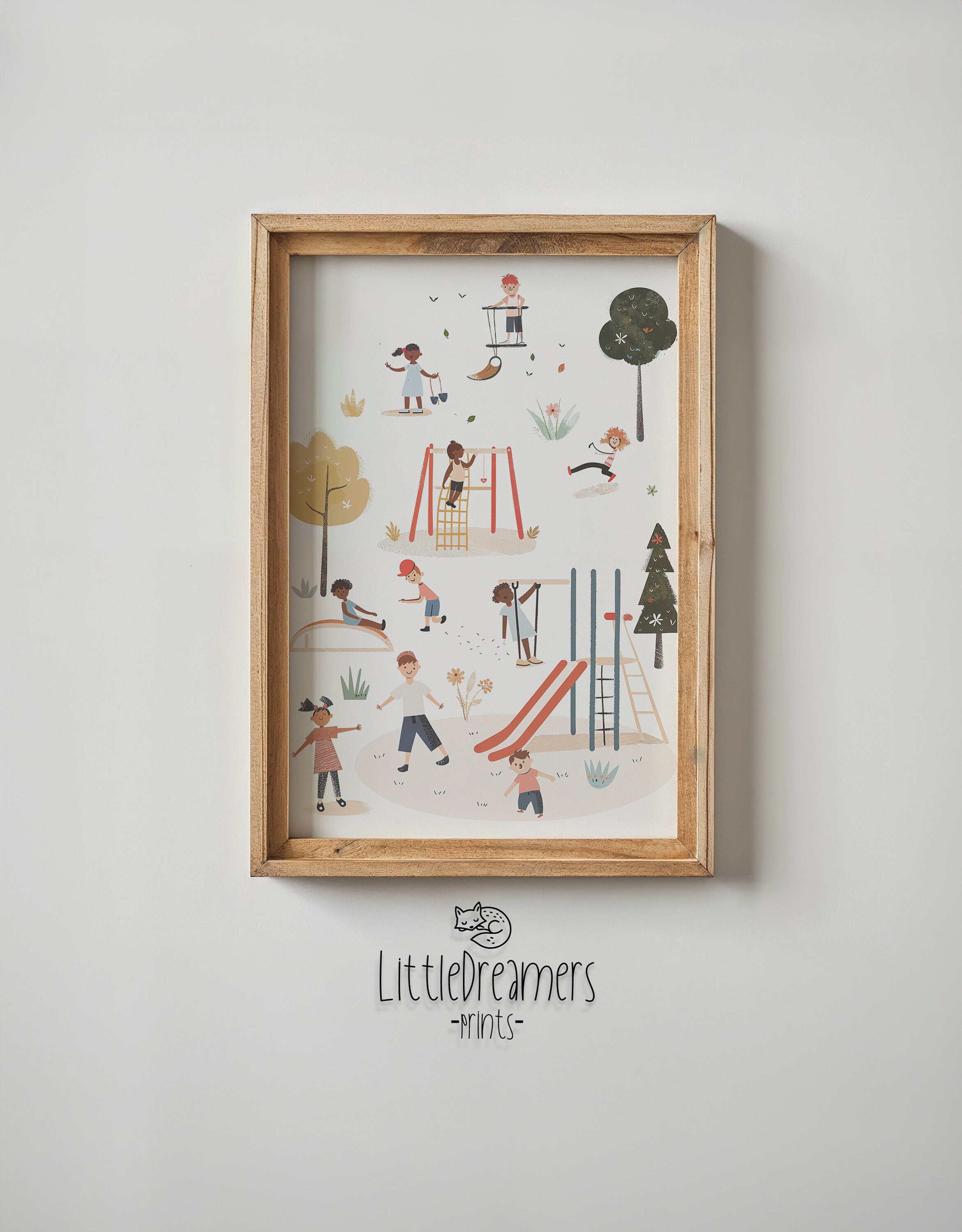 Playground Fun Printable, Nursery Wall Art, Children Playing Poster ...