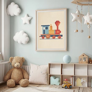 Vintage Train Print ~ Nursery Wall Art ~ Kids Transportation Poster ...