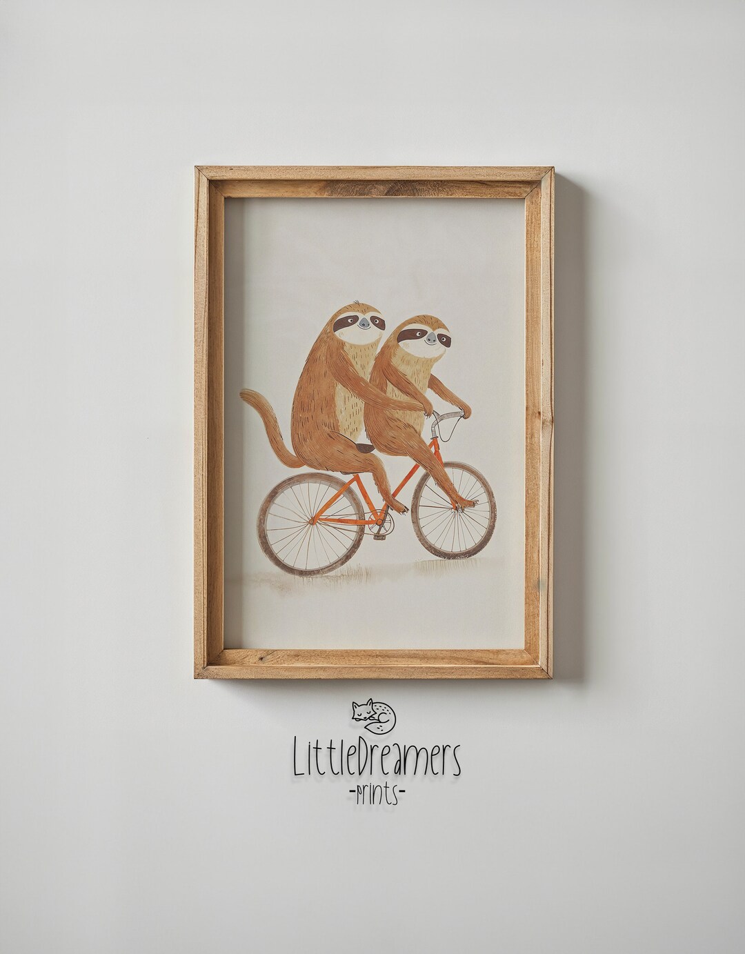 Sloth Bike Ride Print, Nursery Wall Art, Whimsical Animal Poster, Kids ...