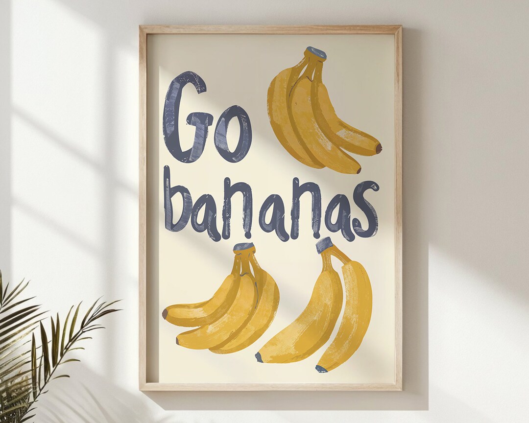 Banana Print Nursery Wall Art, Kids Fruit Poster Printable Digital ...