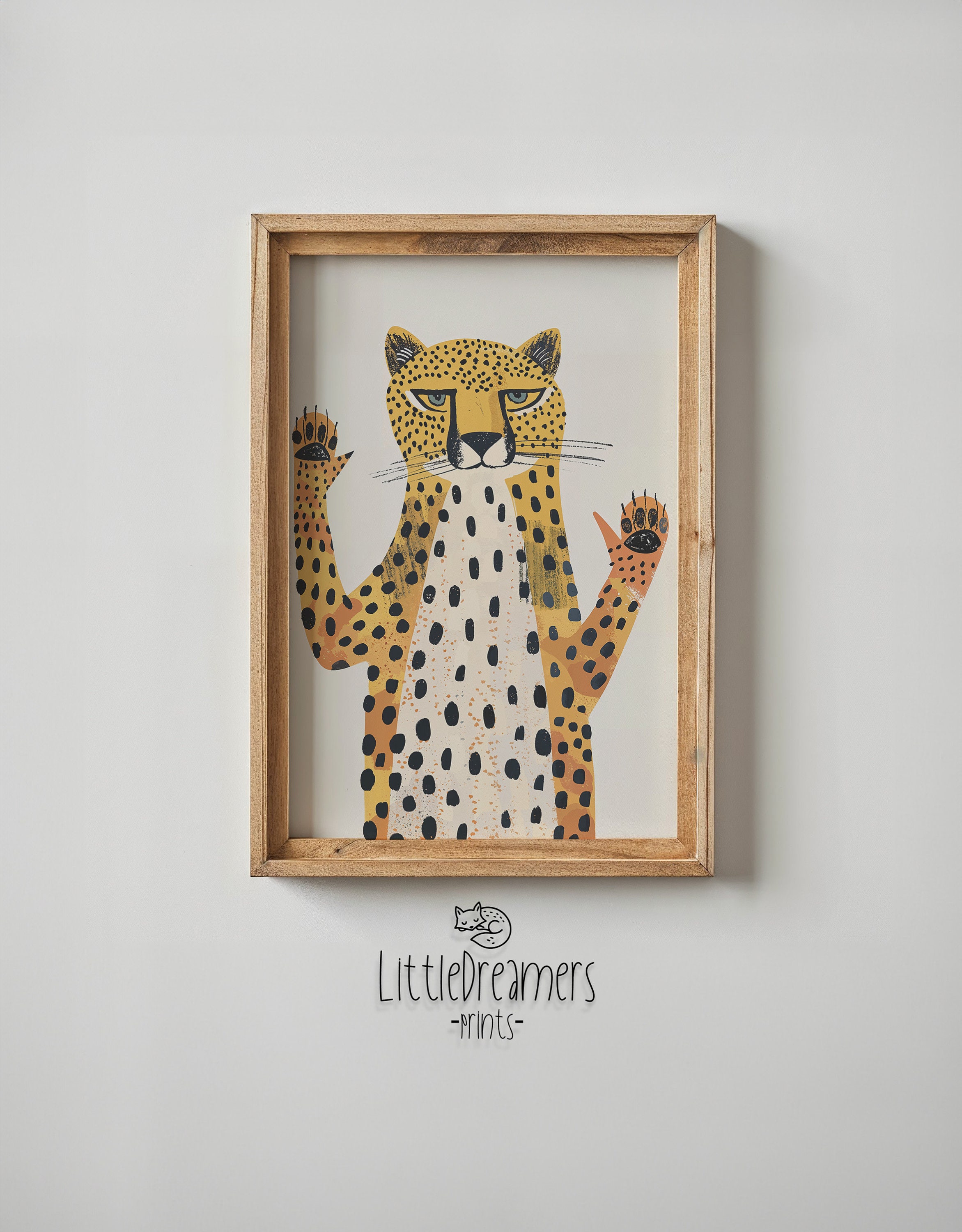 Cheetah Nursery Wall Art, Kids Safari Animal Poster, Printable Jungle ...