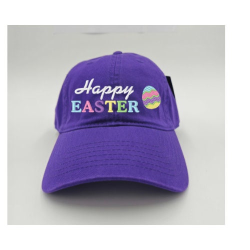 Happy Easter Embroidered Hat, Easter Hat, Holiday Dad Hat, Easter Dad ...