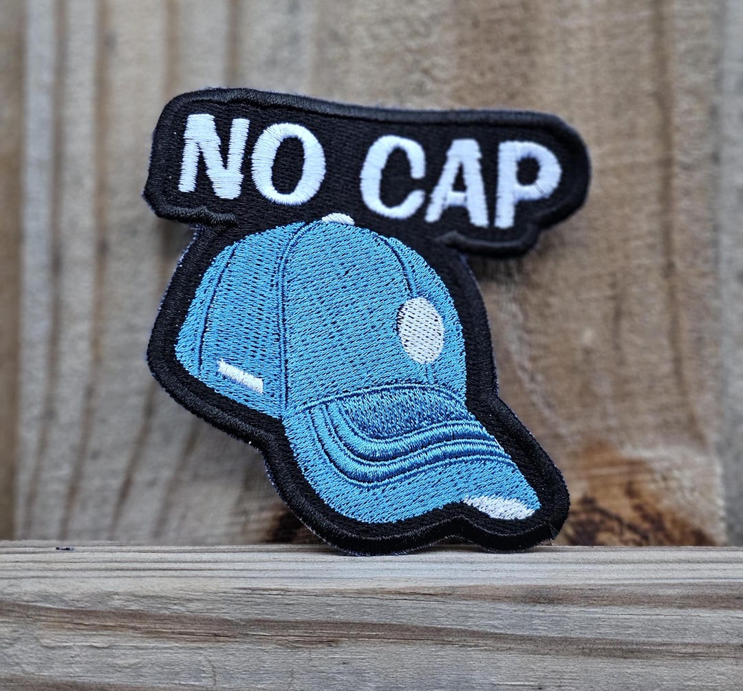 No Cap Blue Hat Iron On/sew on Patch, Baseball Cap Patch, No Cap Patch ...