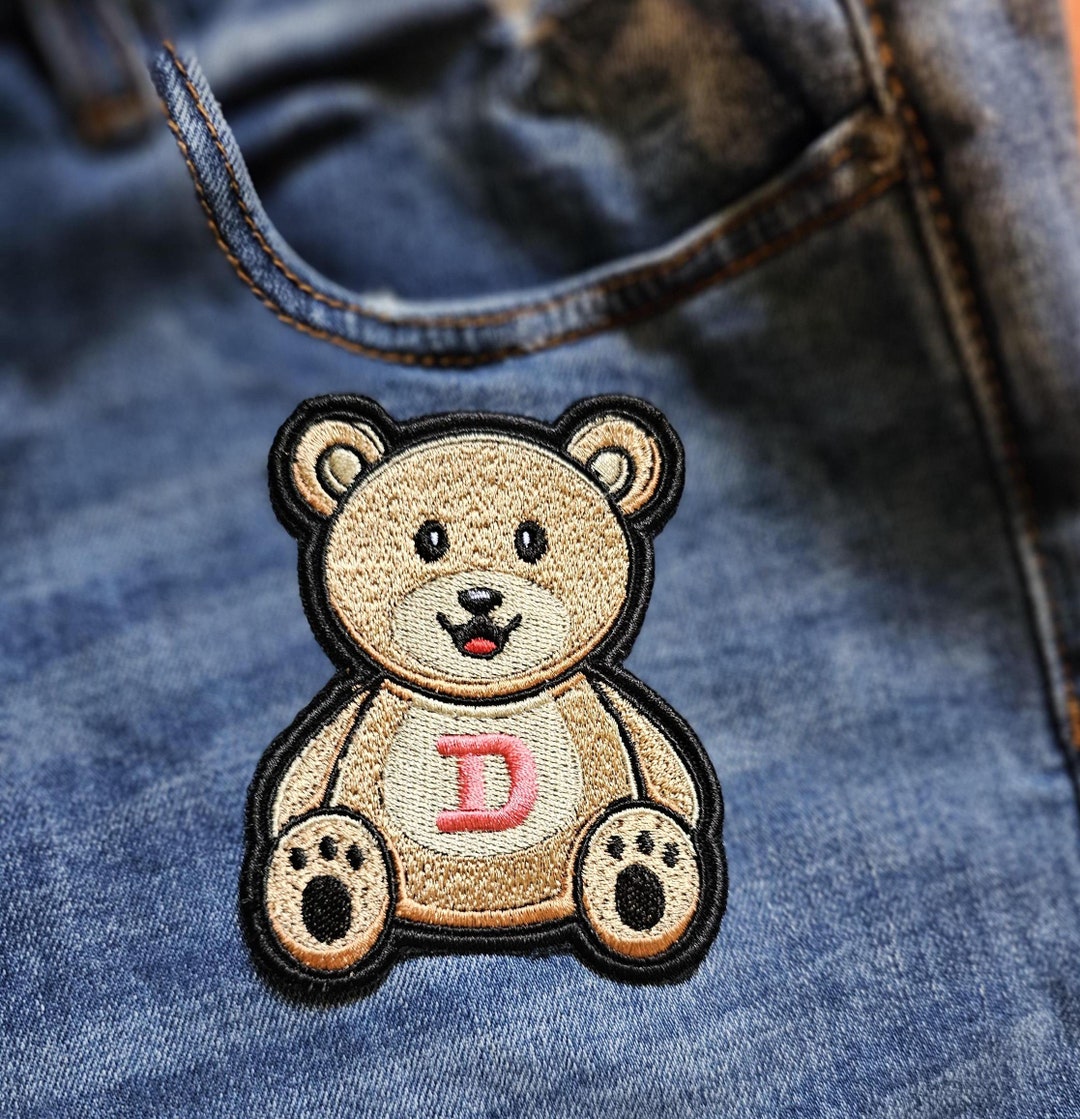 Personalized Teddy Bear Iron On/sew on Patch, Teddy Bear Patch, Bear ...