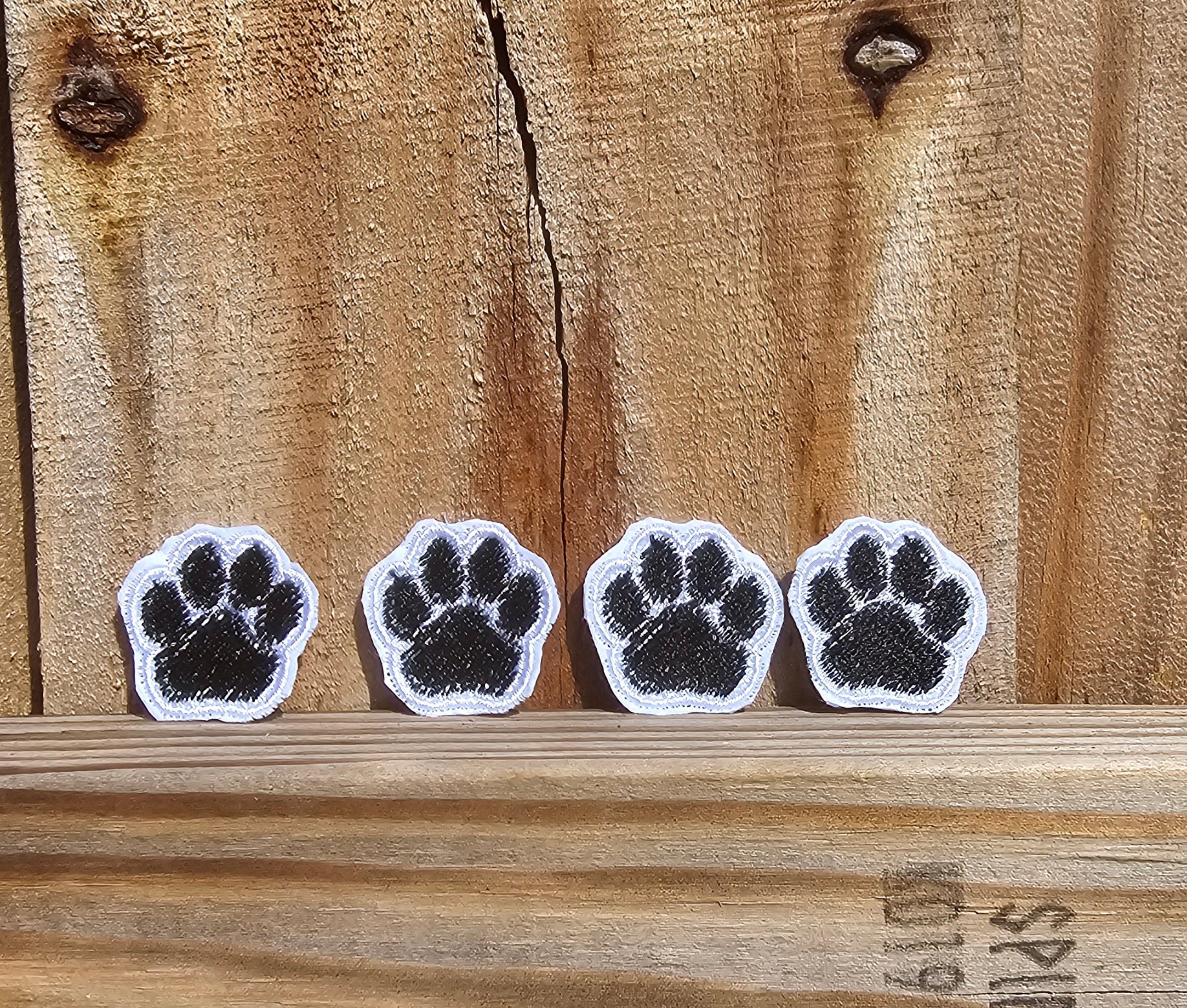 Paw Print Patches Pink or Black, Iron On/sew on Patch, Dog Paw Patch ...