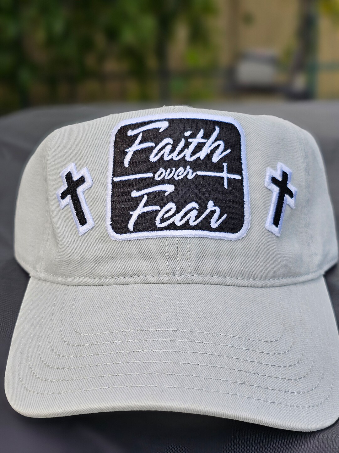 Faith Over Fear With Cross Hat Patch, Blessed Patch Hat, Patch Hat ...