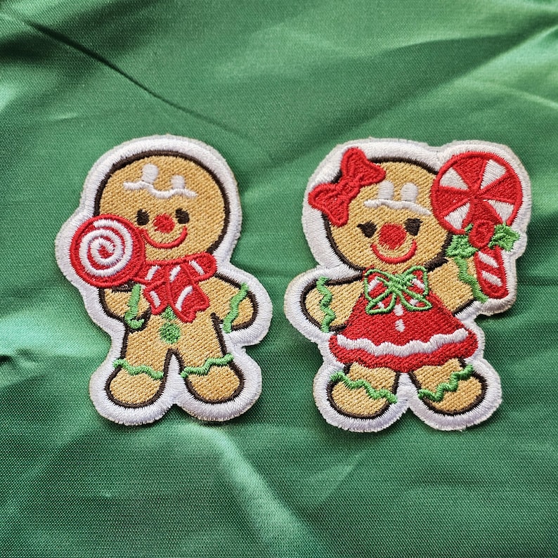 Gingerbread Man/woman Patch, Christmas Holiday Iron-on Applique - Etsy