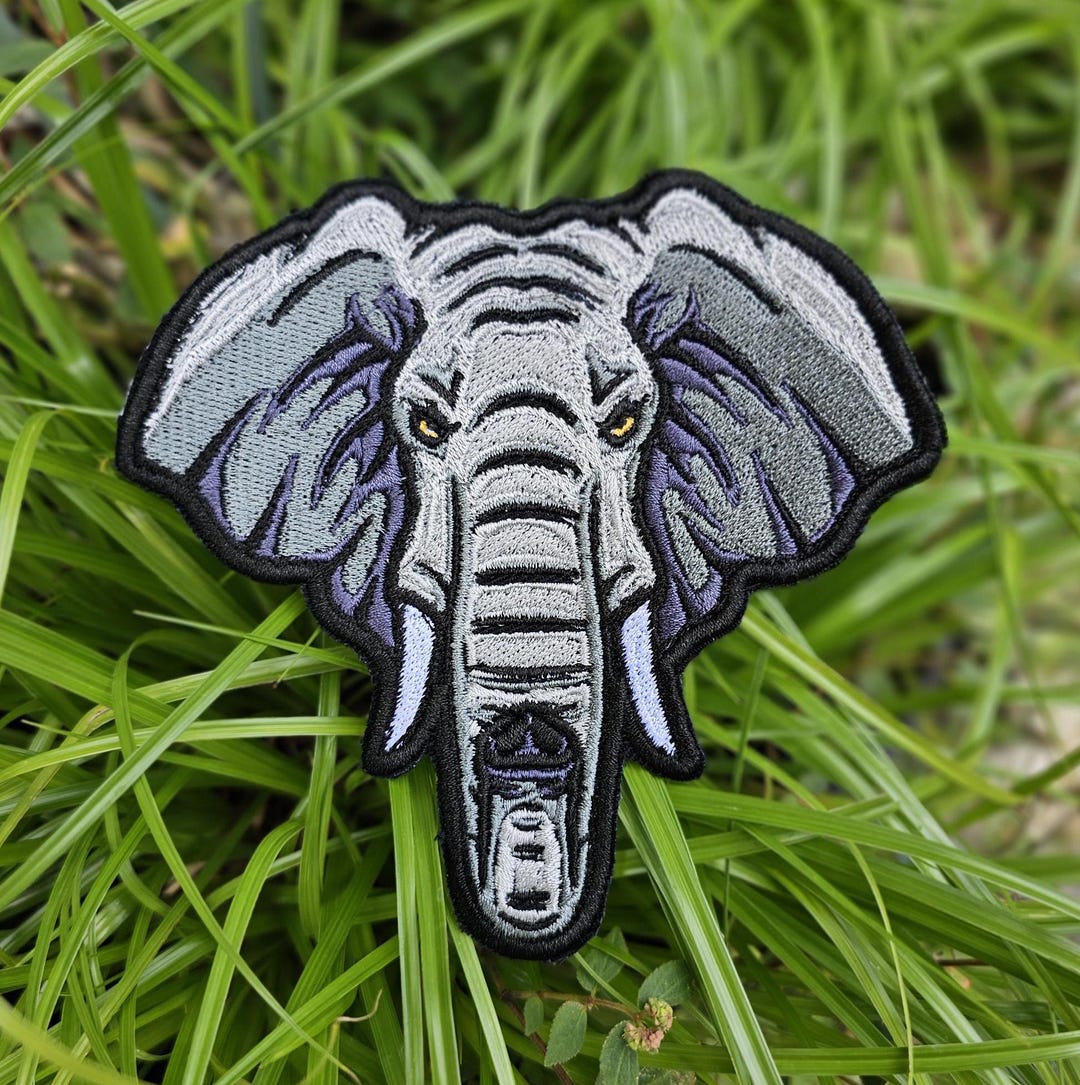 Elephant Patch, Iron On/sew on Patch, Elephant Patch, Jacket Patch ...