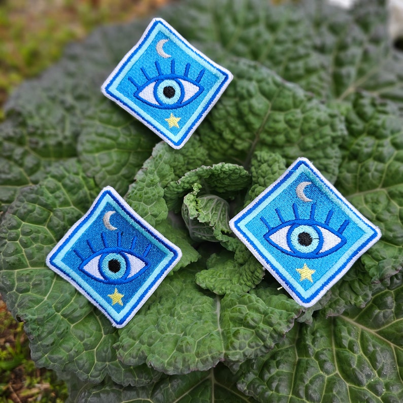 Evil Eye Iron On/sew on Patch, Evil Eye Iron on Patch, Star Patch, Evil ...