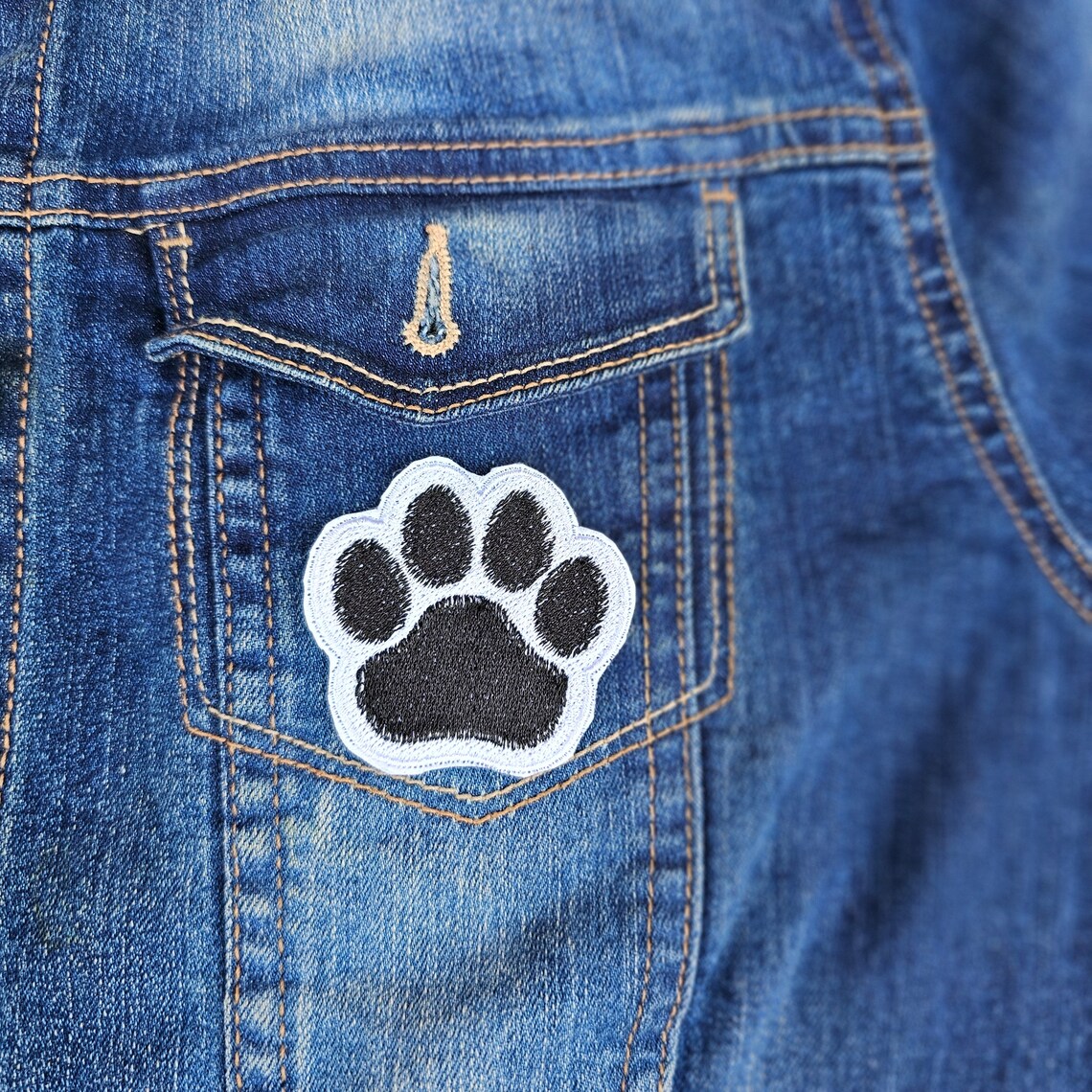 Paw Print Patches Pink or Black, Iron On/sew on Patch, Dog Paw Patch ...