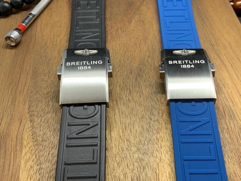 22mm 24mm Breitling Rubber Strap With Deployment Buckle Clasp New - Etsy
