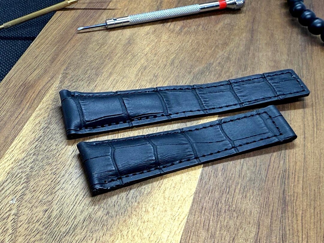 Tag Heuer 22mm Deployment Strap Black Leather Band - Etsy