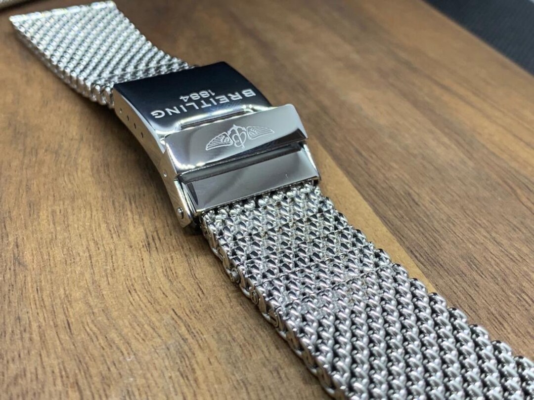 22mm/24mm Breitling HERITAGE Superocean Mesh 316L Stainless Steel Watch ...