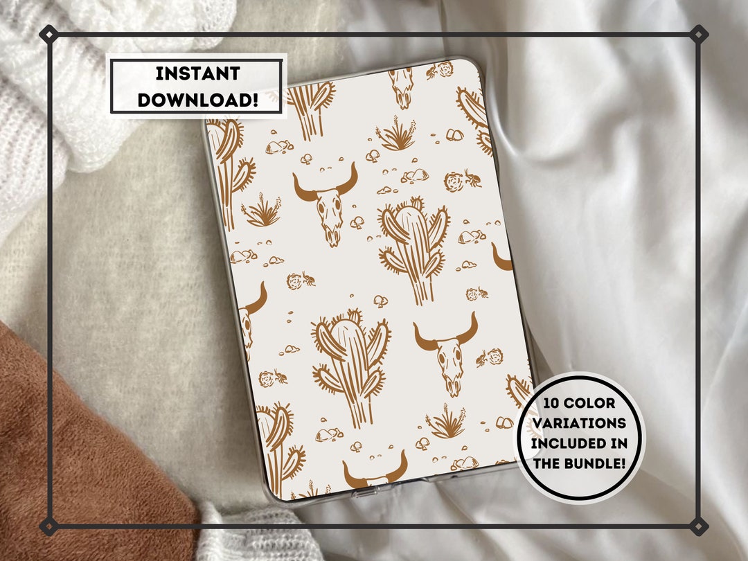 10 Western Cactus Printable Kindle Paperwhite Insert Bundle for Clear ...