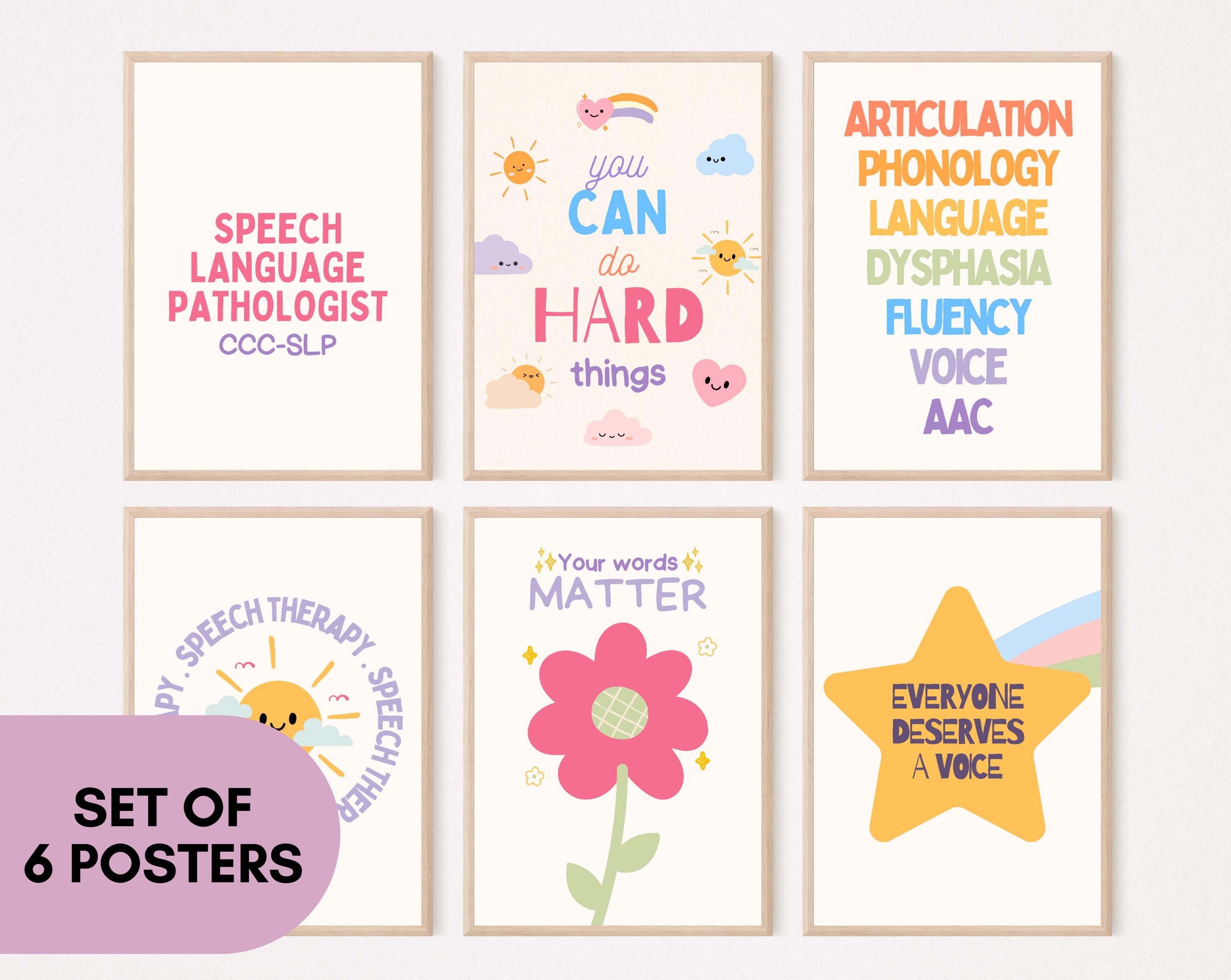 Speech Therapy Room Decor: Playful SLP Posters, Set of 6 (digital ...