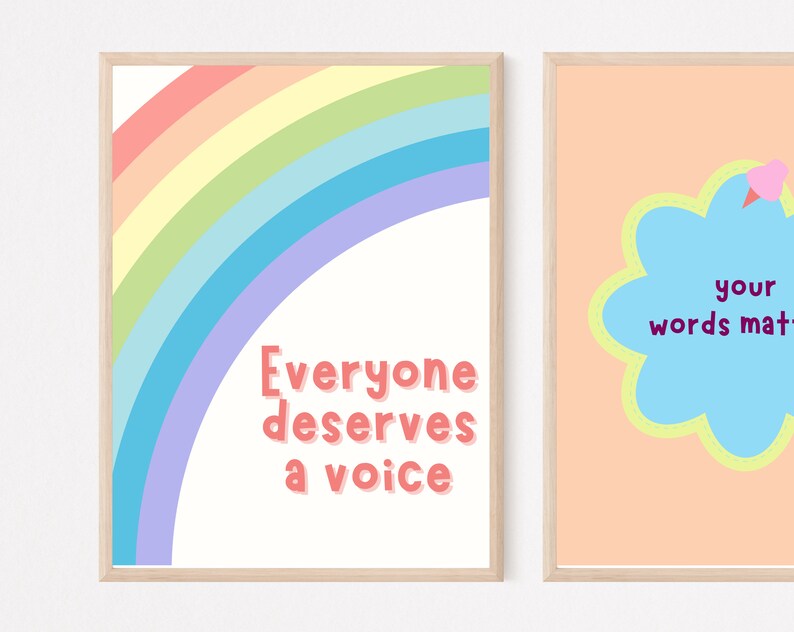 Bright Speech Therapy Room Decor Bundle of 10 Posters, Digital Prints ...