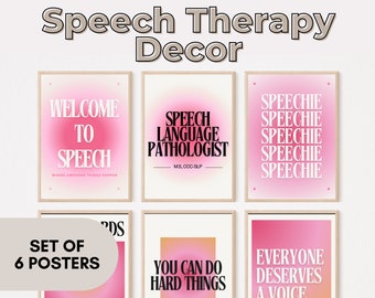 Bright Speech Therapy Room Decor Bundle of 10 Posters, Digital Prints ...
