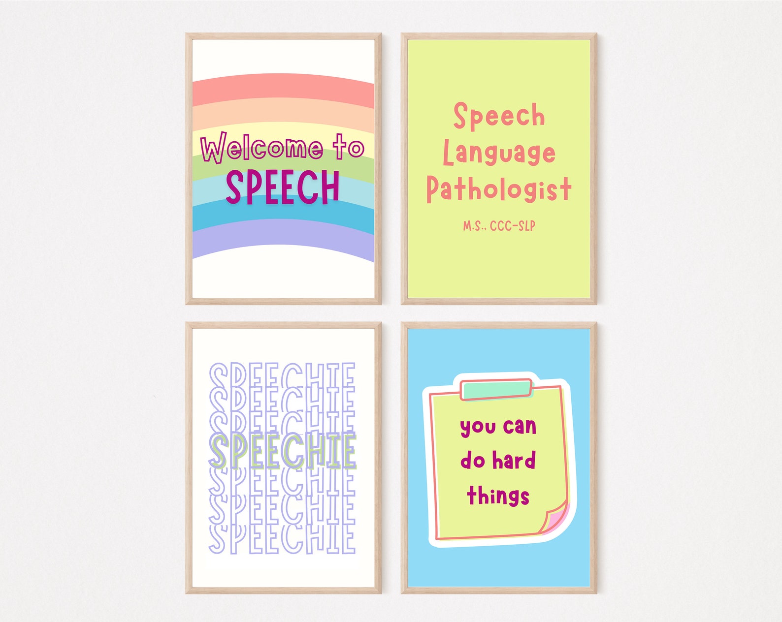 Bright Speech Therapy Room Decor Bundle of 10 Posters, Digital Prints ...