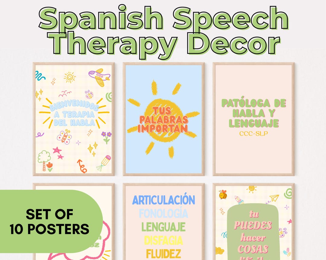 Spanish Speech Therapy Decor: Scribble Posters, SLP Prints (digital ...