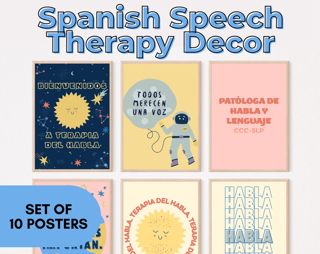 Spanish Space Speech Therapy Posters: SLP Decor Bundle (digital Prints ...