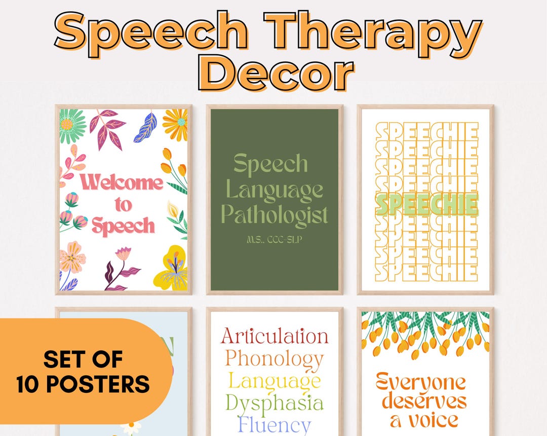 Floral Speech Therapy Room Decor Bundle of 10 Posters, Digital Prints ...
