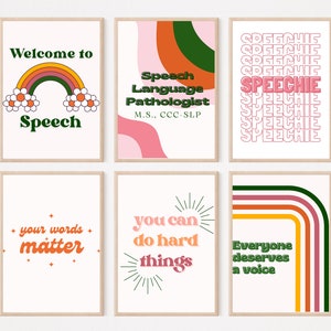 Retro Speech Therapy Room Decor Bundle of 6 Posters, Digital Prints ...