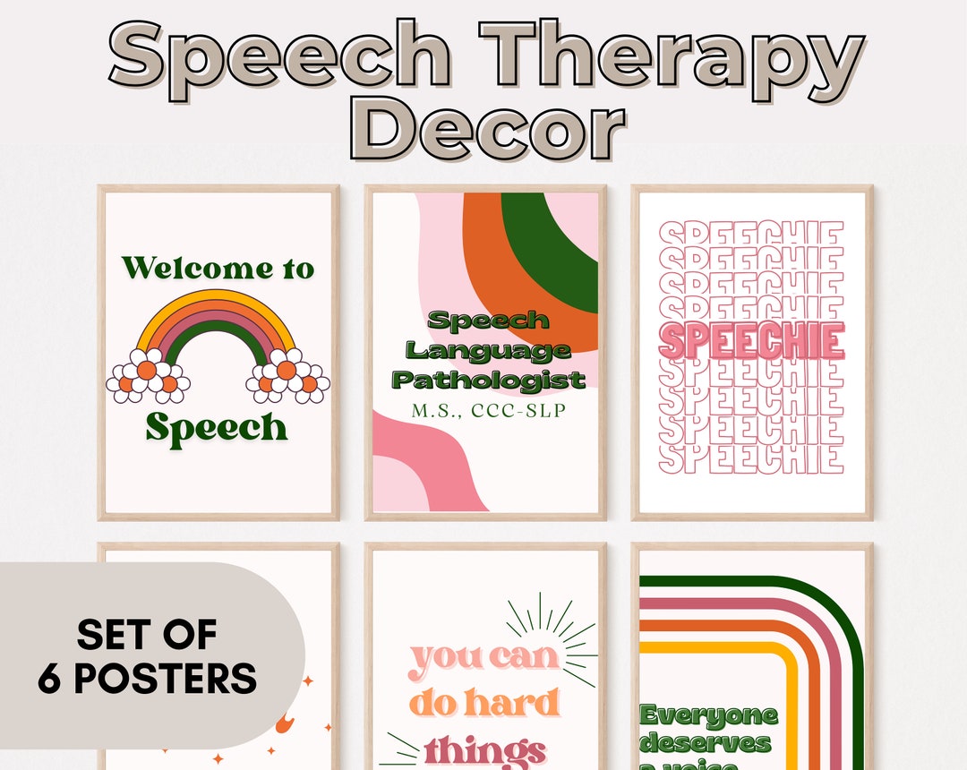 Retro Speech Therapy Room Decor Bundle of 6 Posters, Digital Prints ...