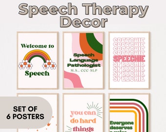 Bright Speech Therapy Room Decor Bundle of 10 Posters, Digital Prints ...