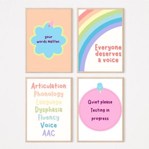 Bright Speech Therapy Room Decor Bundle of 10 Posters, Digital Prints ...