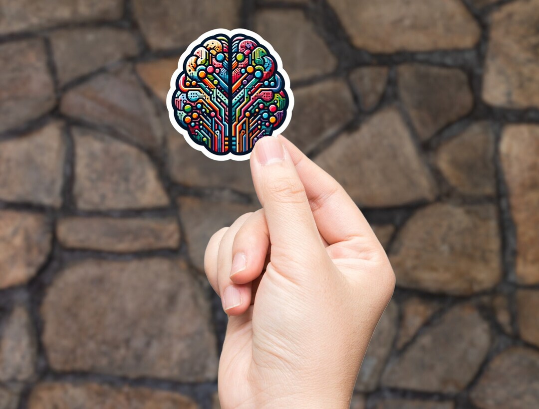 Tech Brain Sticker A Technology Decal, Handmade, Die Cut, Vinyl ...