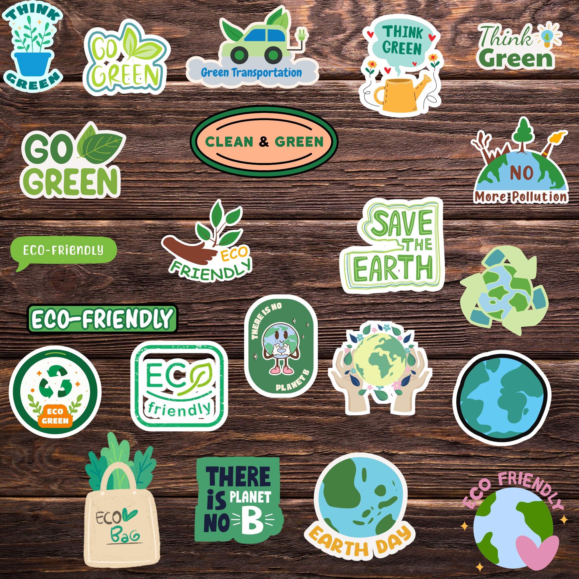 Environmental Sticker Pack - 100 Eco Friendly, Earth Day Decals, Reduce ...