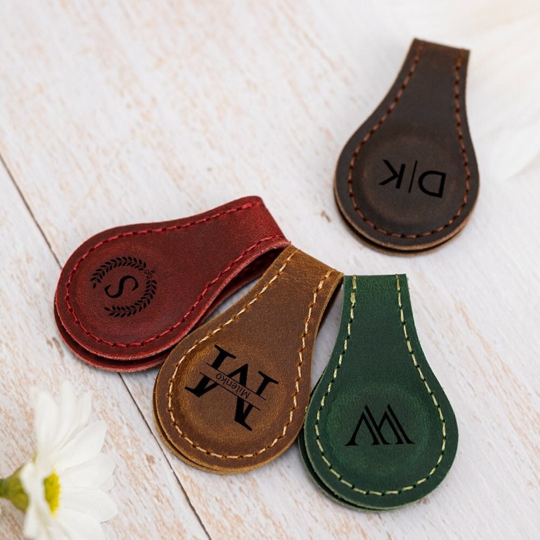 Personalized Leather Bookmark, Leather Magnetic Bookmark, Custom ...