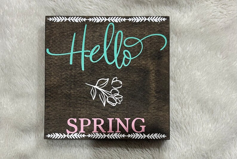 Hello Spring Sign - Etsy